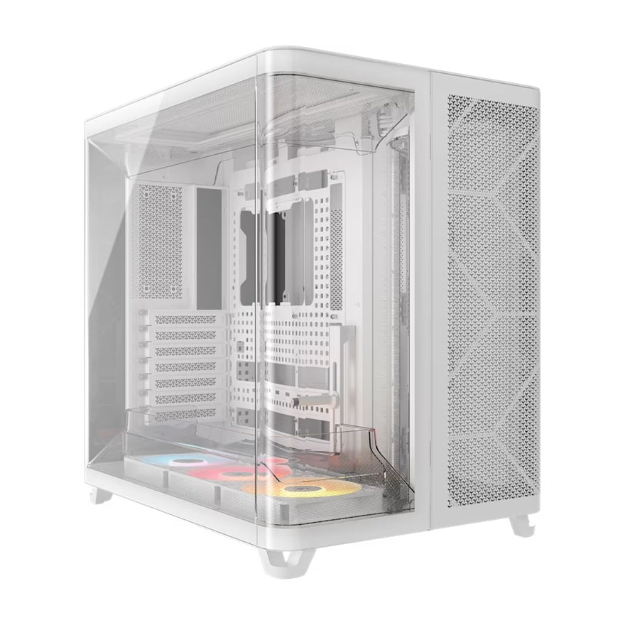 Corsair AIR 5400 RS-R ARGB Mid-Tower ATX Case - White, Triple-Chamber ...
