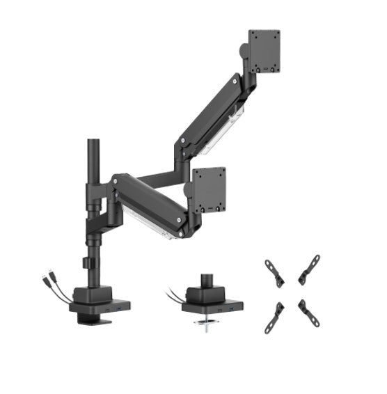 Brateck LDT80-C024UCP Matte Black Super Heavy-Duty Pole-Mounted Gas Sp ...