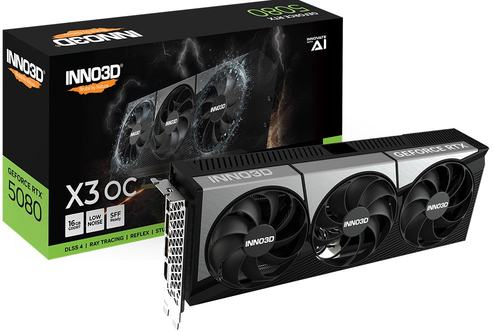 INNO3D nVidia GeForce RTX 5080 X3 OC 16GB GDDR7 2640MHz Boost Clock, R ...